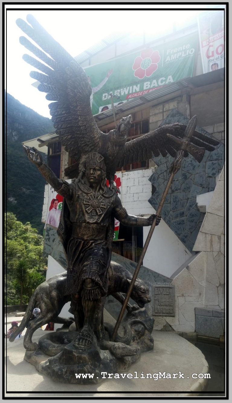 Photo: Statue of Inca Warrior with Condor in Flight – Traveling Mark